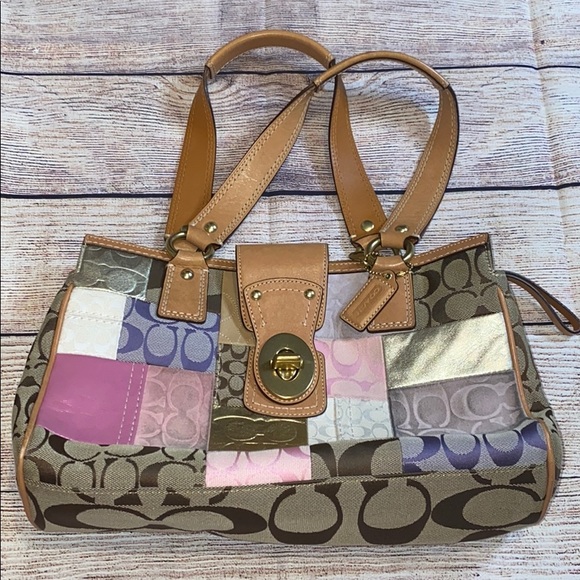 Coach | Bags | Coach Signature Patchwork Satchel Beautiful | Poshmark